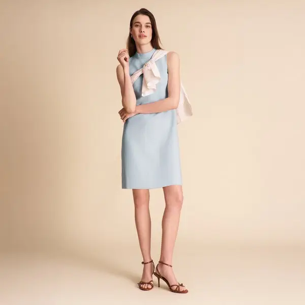 M.M.LAFLEUR Farren Swing Dress Flex Suiting:: Ice Blue