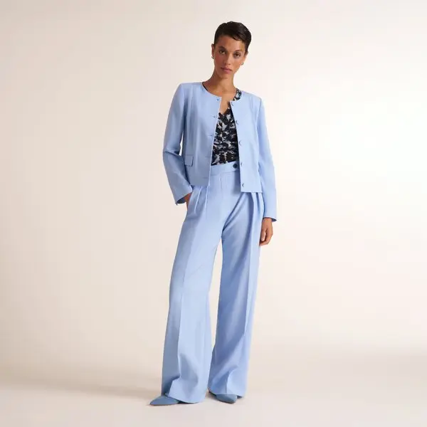 M.M.LAFLEUR Aniya Crop Jacket Air Twill:: Clear Sky - One-color