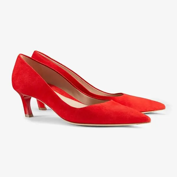 M.M.LAFLEUR Lillian Pump Suede:: Vermilion