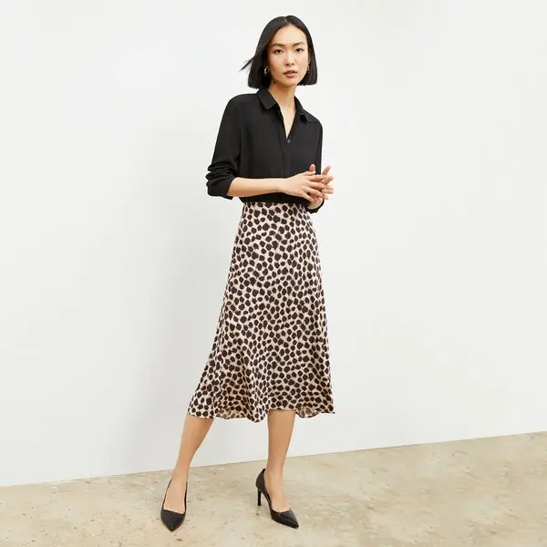 M.M.LAFLEUR Orchard Skirt Washable Silk:: Sahara Print - One-color