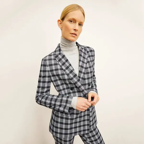M.M.LAFLEUR O'hara Effortless Blazer Knit Suiting:: Checkmate - One-color