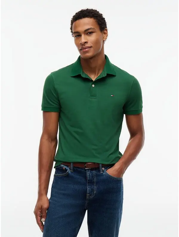 Tommy Hilfiger Slim Fit Stretch Pique Polo - Deep Evergreen