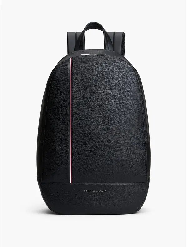 Tommy Hilfiger Signature Stripe Pebbled Backpack - Black