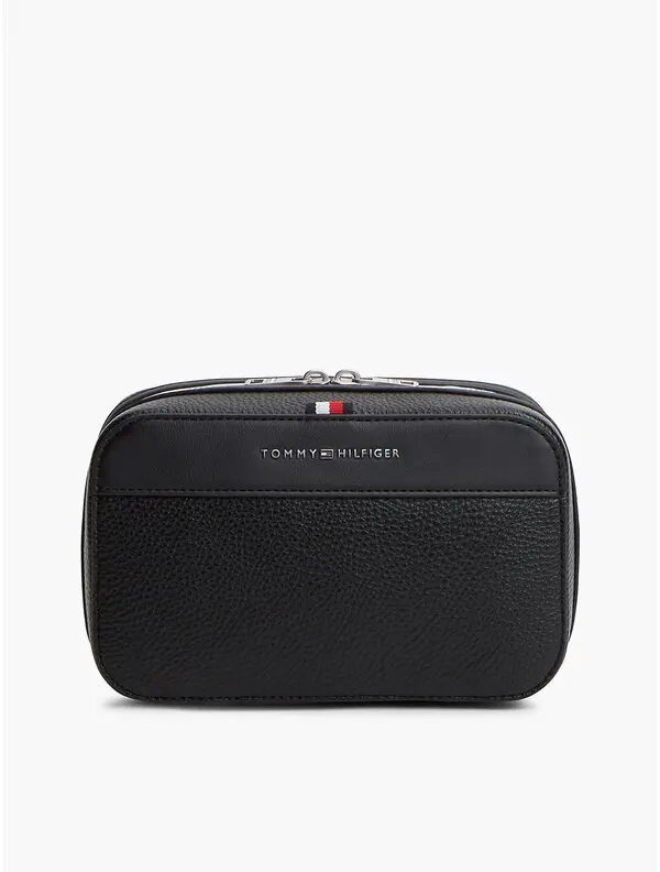 Tommy Hilfiger Hilfiger Logo Pebbled Dopp Kit - Black