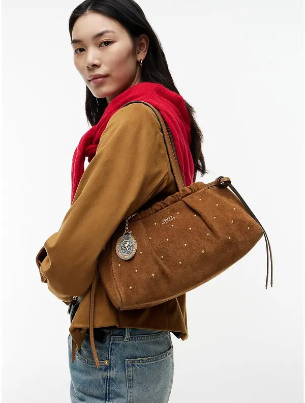 Tommy Hilfiger Studded Suede Shoulder Bag