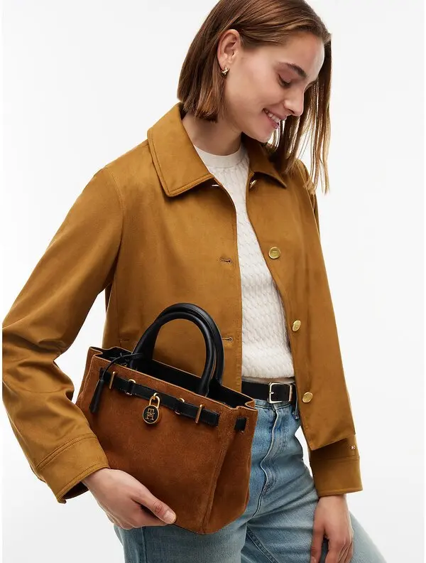 Tommy Hilfiger Suede & Leather Mini Tote Bag