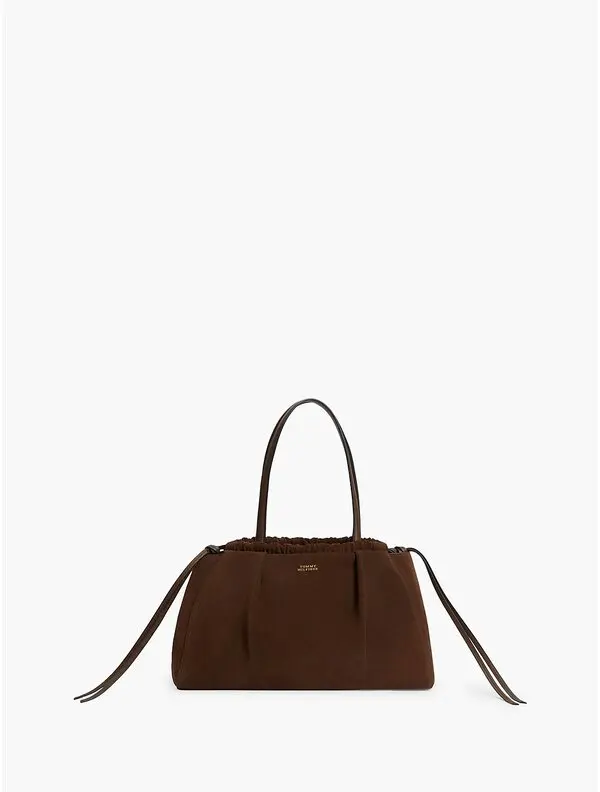 Tommy Hilfiger Gathered Suede Shoulder Bag - Fondant Brown