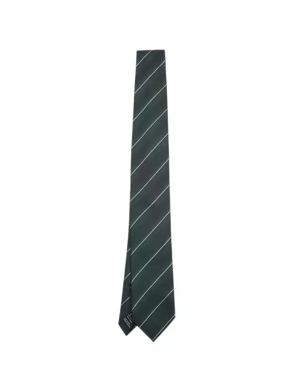 TOM FORD Diagonal-stripe Silk Tie - Green