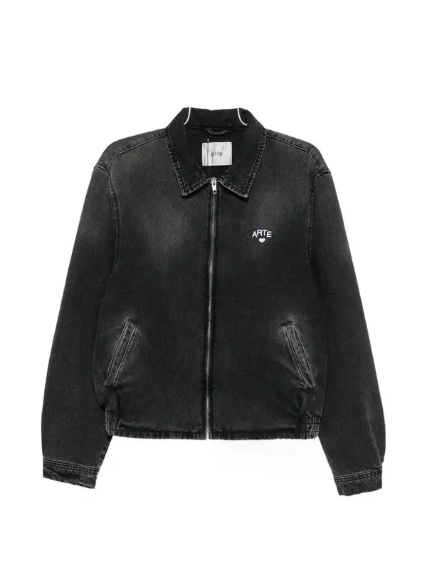 ARTE ANTWERP Logo-embroidered Denim Jacket - Black