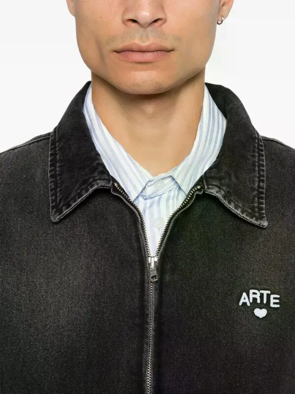 ARTE ANTWERP Logo-embroidered Denim Jacket