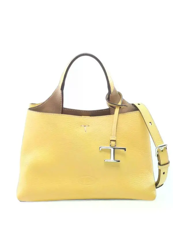 TOD'S 2010s Micro T Timeless Two-way Tote Bag - Yellow