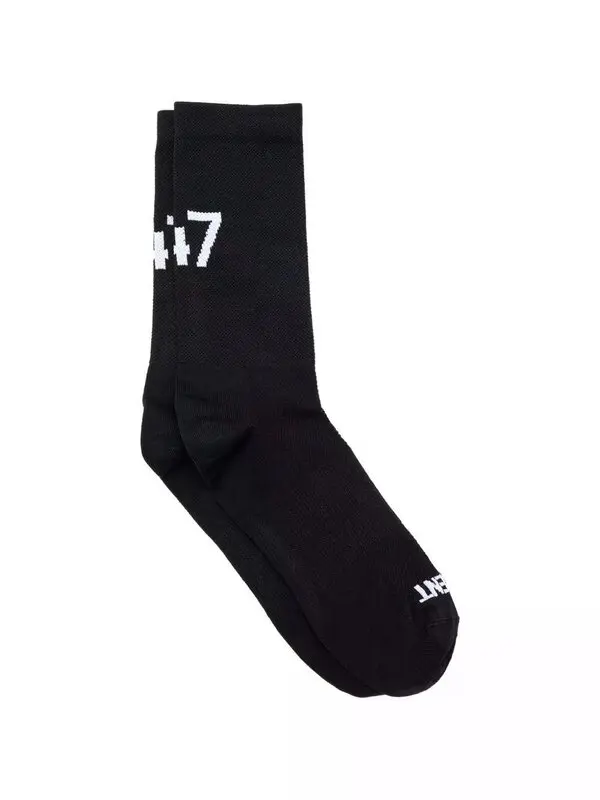 REPRESENT 247 Logo Intarsia Socks - Black