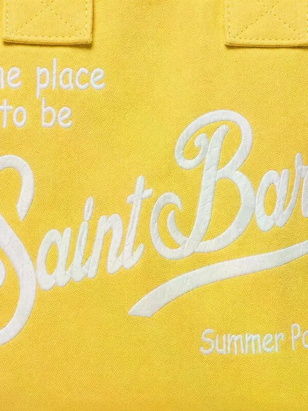 MC2 SAINT BARTH Mini Vanity Frayed Tote Bag - Yellow