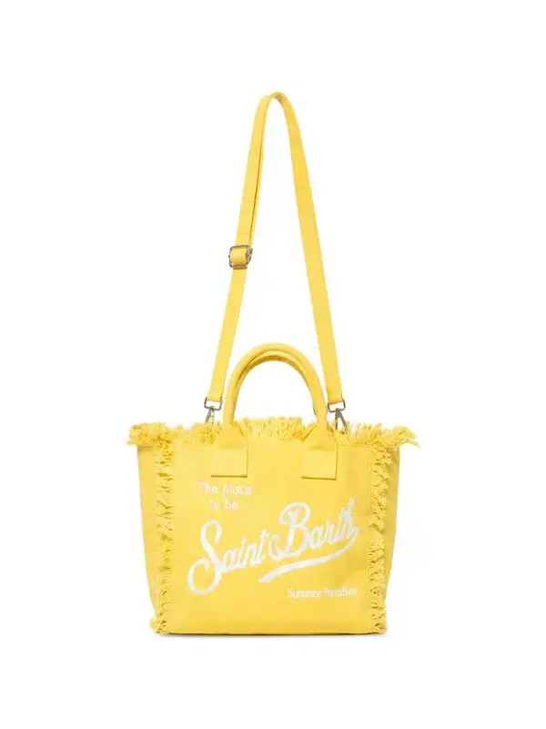 MC2 SAINT BARTH Mini Vanity Frayed Tote Bag - Yellow