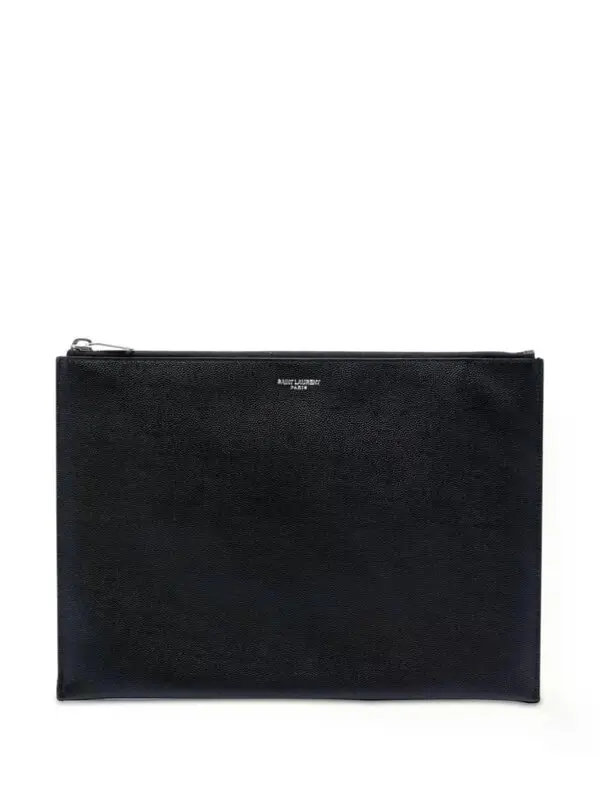 Saint Laurent 2018 Grain De Poudre Zip Clutch Bag - Black