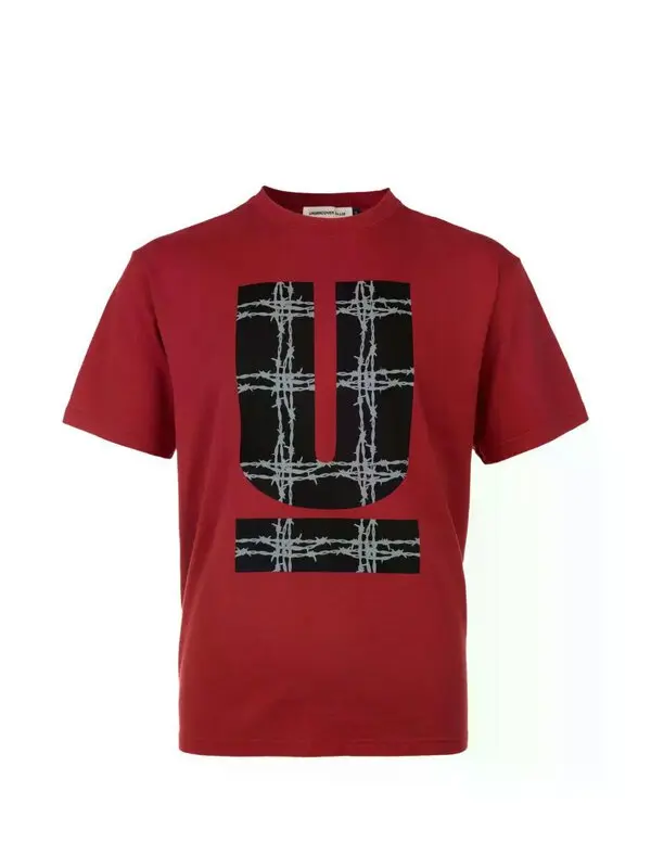 Undercover Barbed-wire-print T-shirt - Red