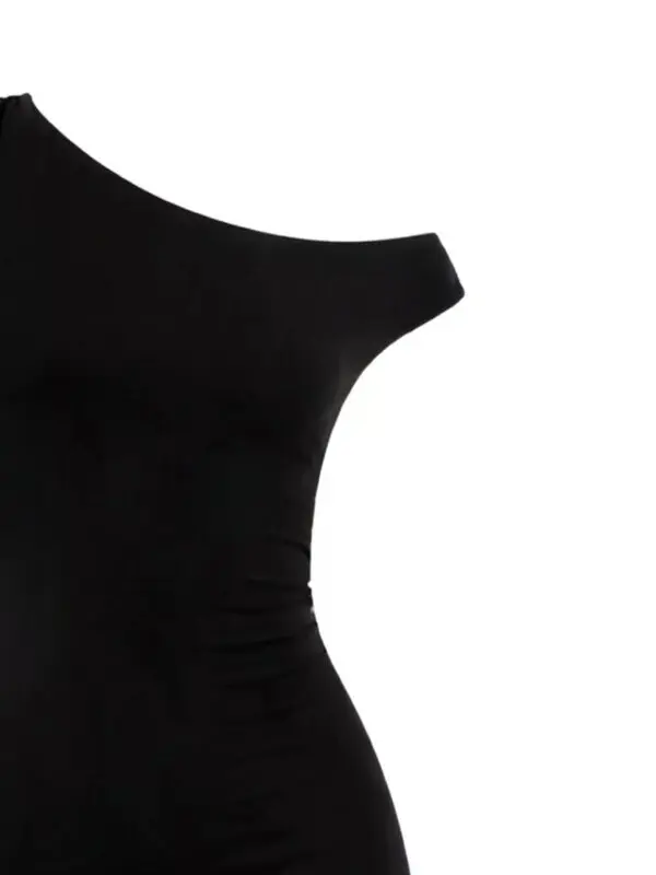 Patrizia Pepe One-shoulder Ruched Bodycon Midi Dress - Black