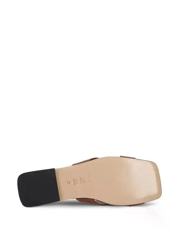 POLLINI Crossover Square-toe Leather Slides
