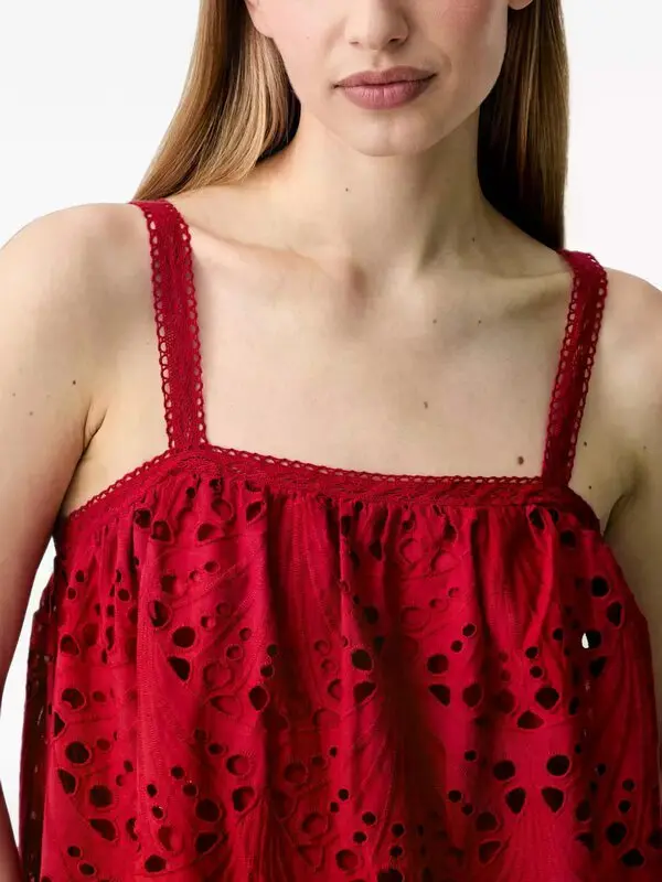 HOSS INTROPIA Broderie-anglaise Scalloped-hem Top