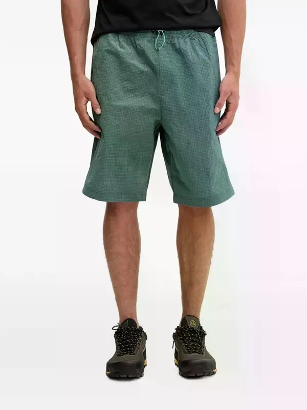 JACK WOLFSKIN Find The Wild Check-pattern Drawstring Shorts - Green