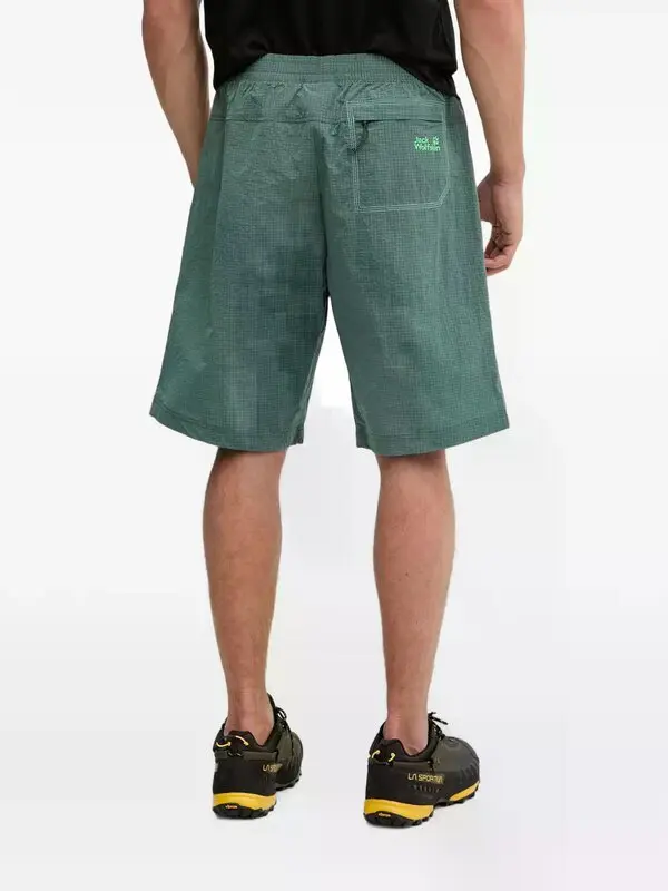 JACK WOLFSKIN Find The Wild Check-pattern Drawstring Shorts