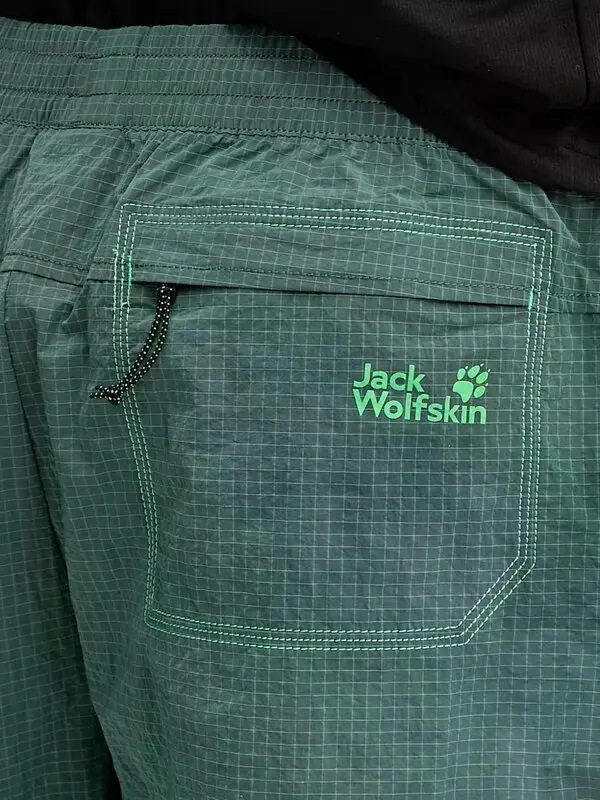 JACK WOLFSKIN Find The Wild Check-pattern Drawstring Shorts