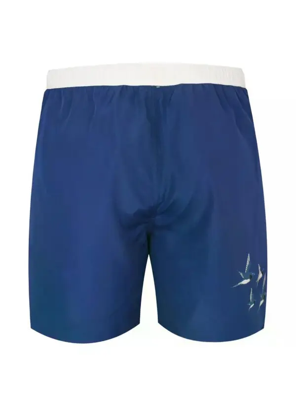 EXIT SOCIETY Bird-print Drawstring Swim Shorts