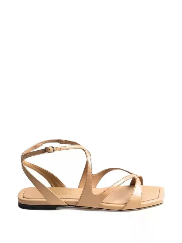 JIMMY CHOO Ayla Leather Sandals - Neutrals