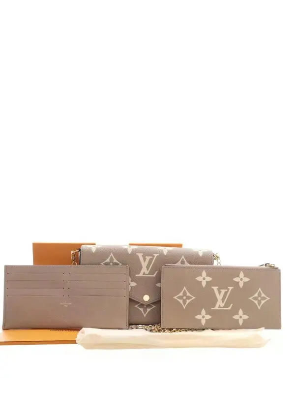 LOUIS VUITTON 2021-2026 Bicolor Monogram Empreinte Pochette Felicie Crossbody Bag - Neutrals