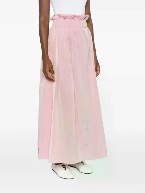 CO.GO Ruffled-waist Pleated Maxi Skirt