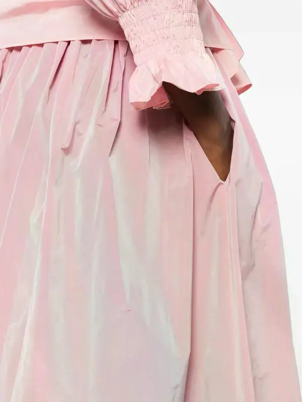CO.GO Ruffled-waist Pleated Maxi Skirt