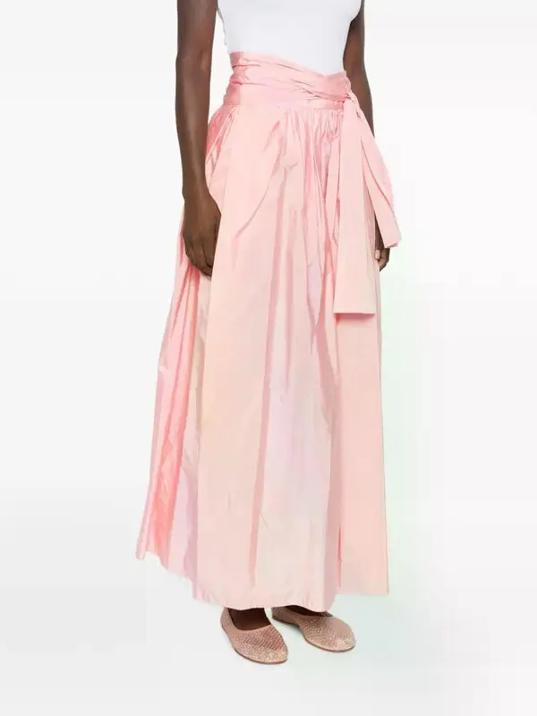 CO.GO Tie-waist Pleated Maxi Skirt