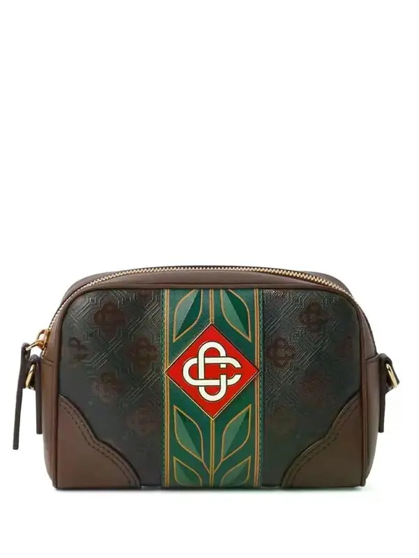 Casablanca Dark Monogram Crossbody Bag - Brown