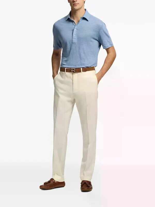 Ralph Lauren Purple Label Monogram-buckle Suede Belt