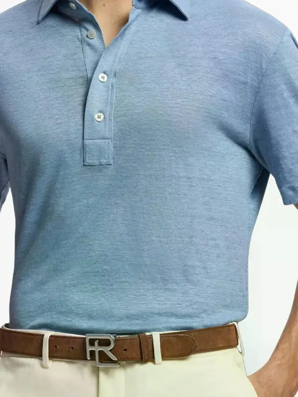 Ralph Lauren Purple Label Monogram-buckle Suede Belt