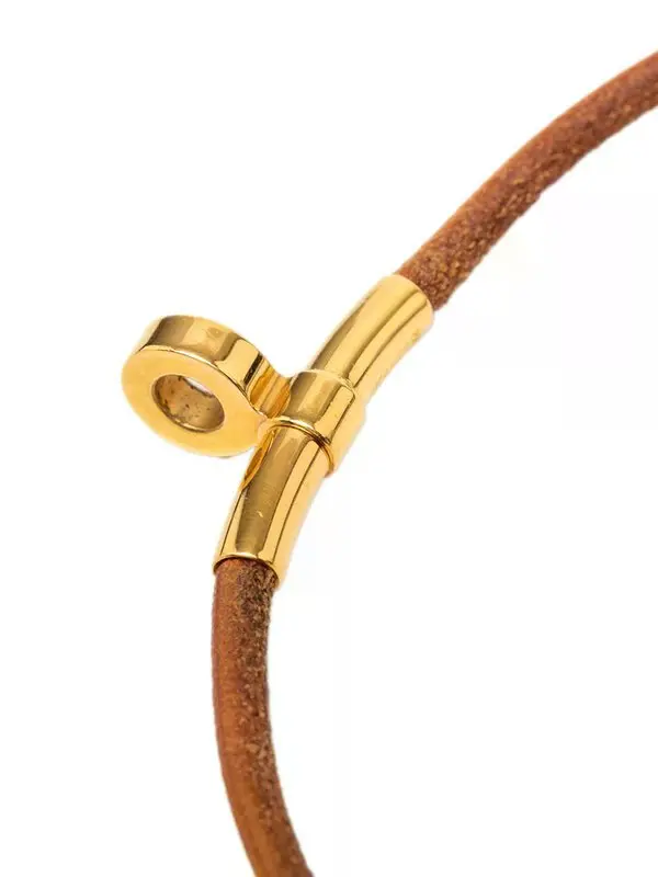 Hermès 1990-2000 Leather Kite Choker Necklace Costume Necklace