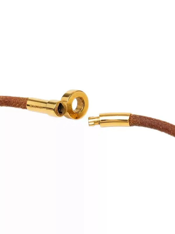 Hermès 1990-2000 Leather Kite Choker Necklace Costume Necklace