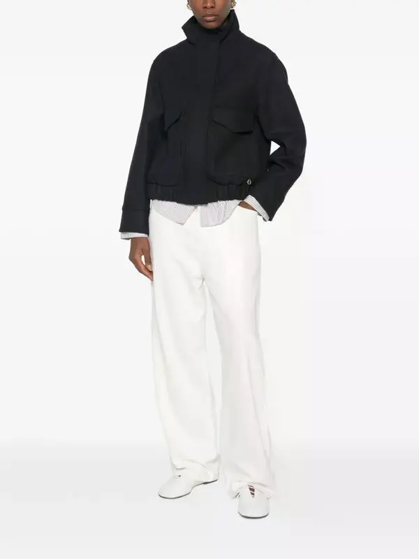 OTTOD'AME Elasticated-hem High-neck Jacket