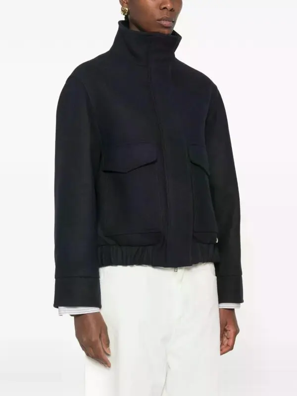 OTTOD'AME Elasticated-hem High-neck Jacket