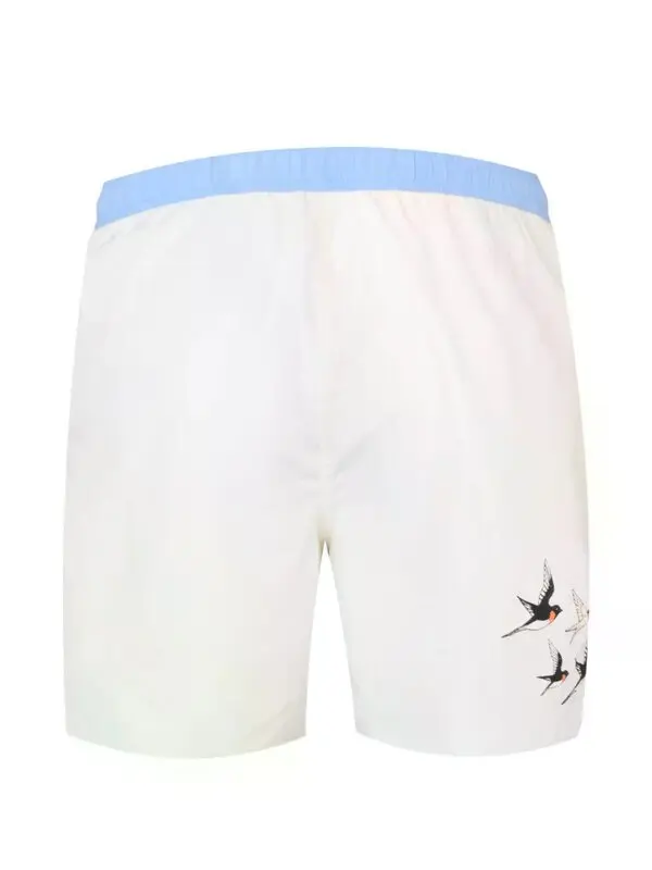 EXIT SOCIETY Bird-print Drawstring Swim Shorts