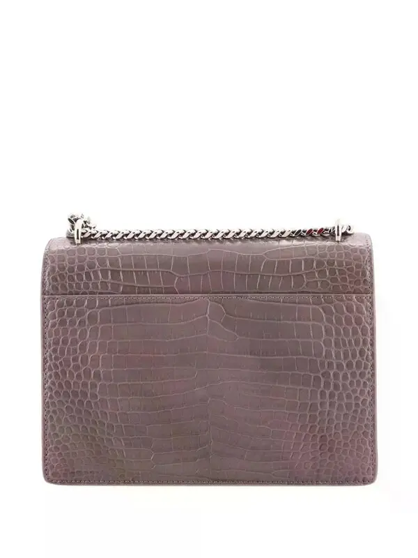 Saint Laurent Sunset Crocodile Embossed Leather Medium Crossbody Bag