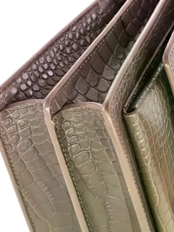 Saint Laurent Sunset Crocodile Embossed Leather Medium Crossbody Bag