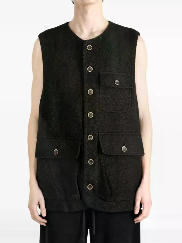 UMA WANG Button-up Pocket-detail Gilet - Grey