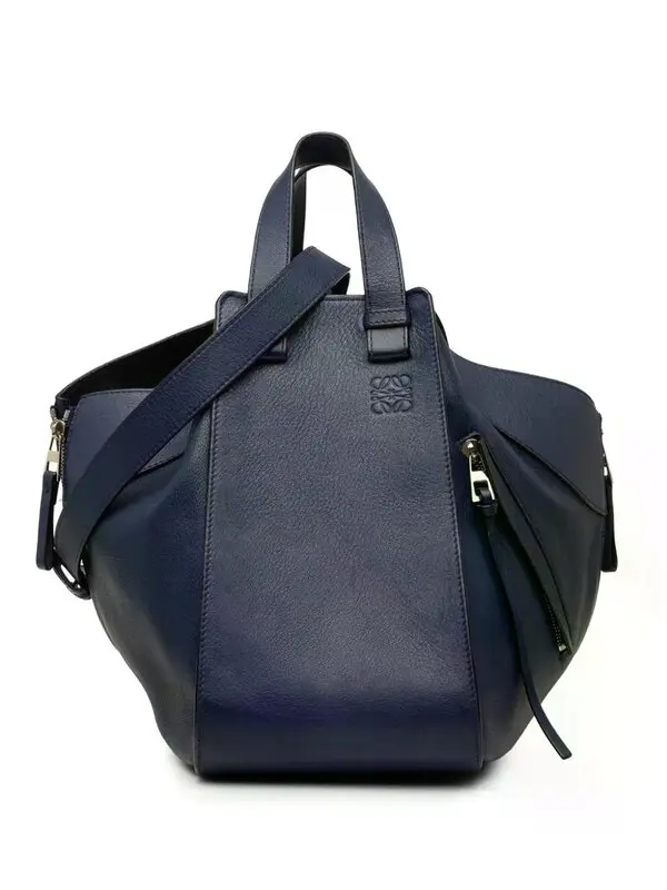 Loewe 2018 Medium Soft Grained Calfskin Hammock Bag Satchel - Blue