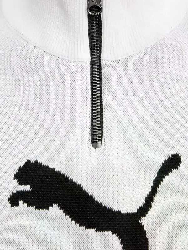 PUMA Logo-intarsia Quarter-zip Tank Top