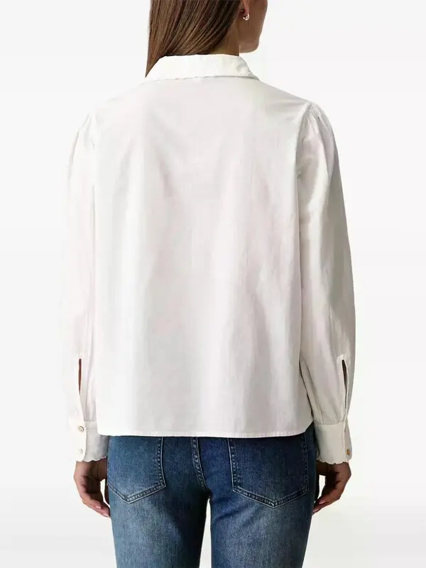 HOSS INTROPIA Caia Pussy-bow Embroidered-trim Shirt