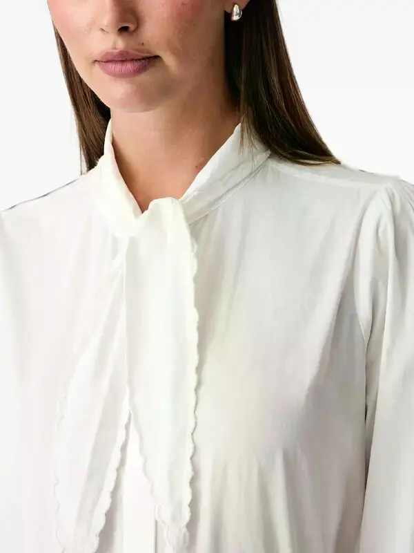 HOSS INTROPIA Caia Pussy-bow Embroidered-trim Shirt