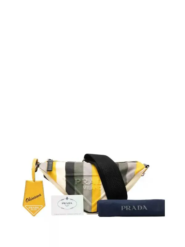 Prada 2013-2026 Canvas Canapa Baiadera Triangle Logo Crossbody Bag