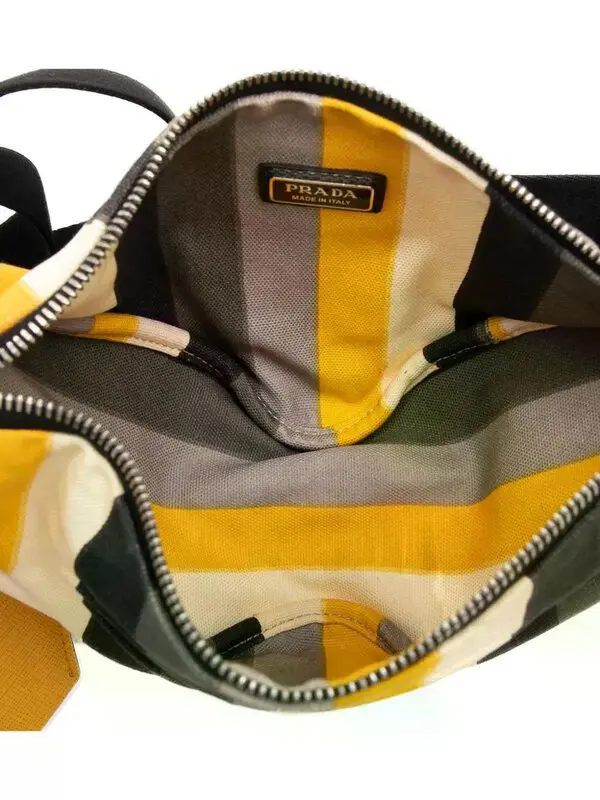 Prada 2013-2026 Canvas Canapa Baiadera Triangle Logo Crossbody Bag