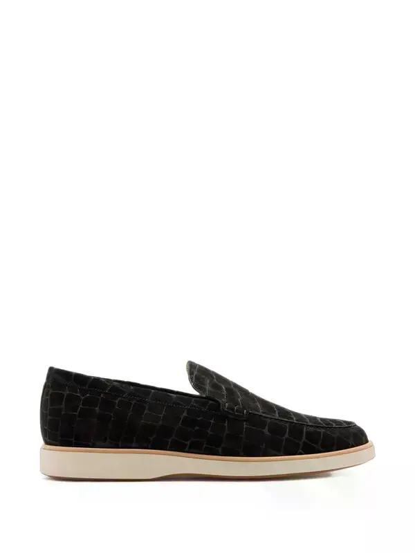 Magnanni Crocodile-effect Suede Loafers